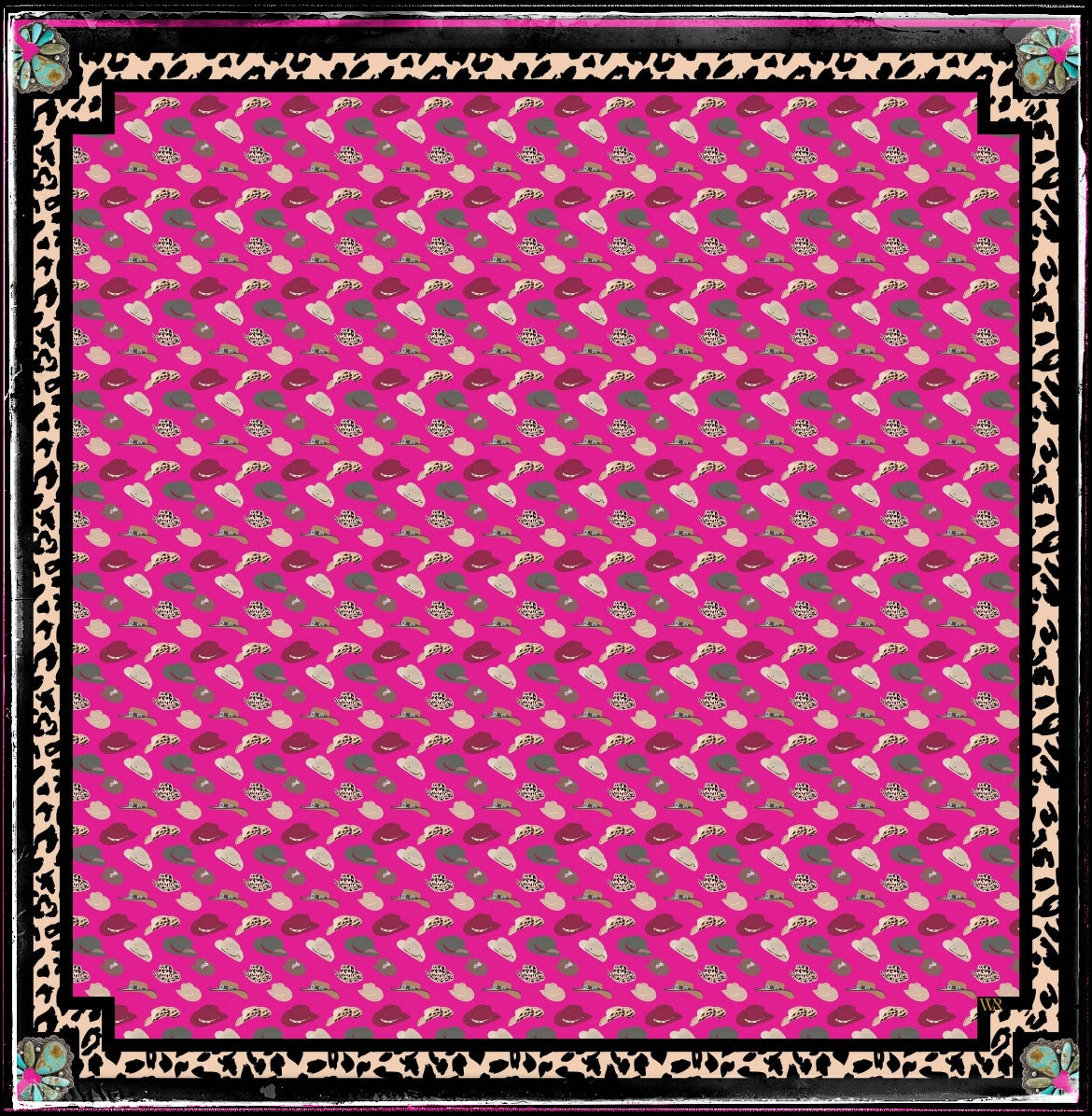 Pink Cowboy Hat Wild Rag | Wild Pony Trading Co.