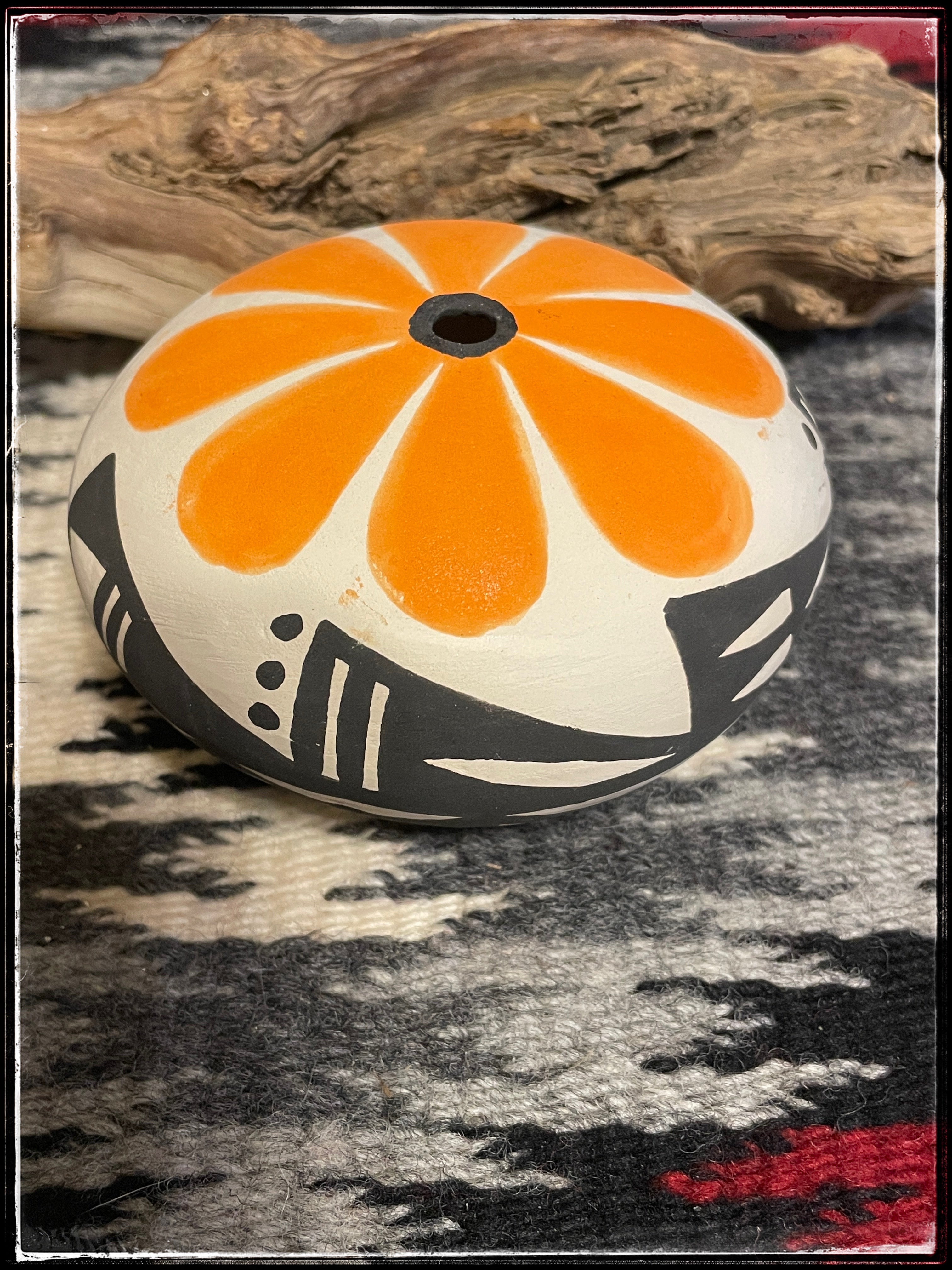 Orange Floral Acoma Seed Pot | Wild Pony Trading Co.